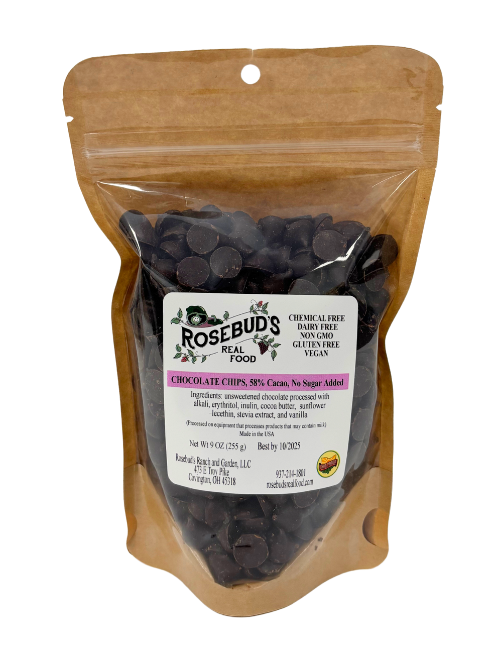 Chocolate Chips, Semi-Sweet (9 oz) – Rosebud's Real Food