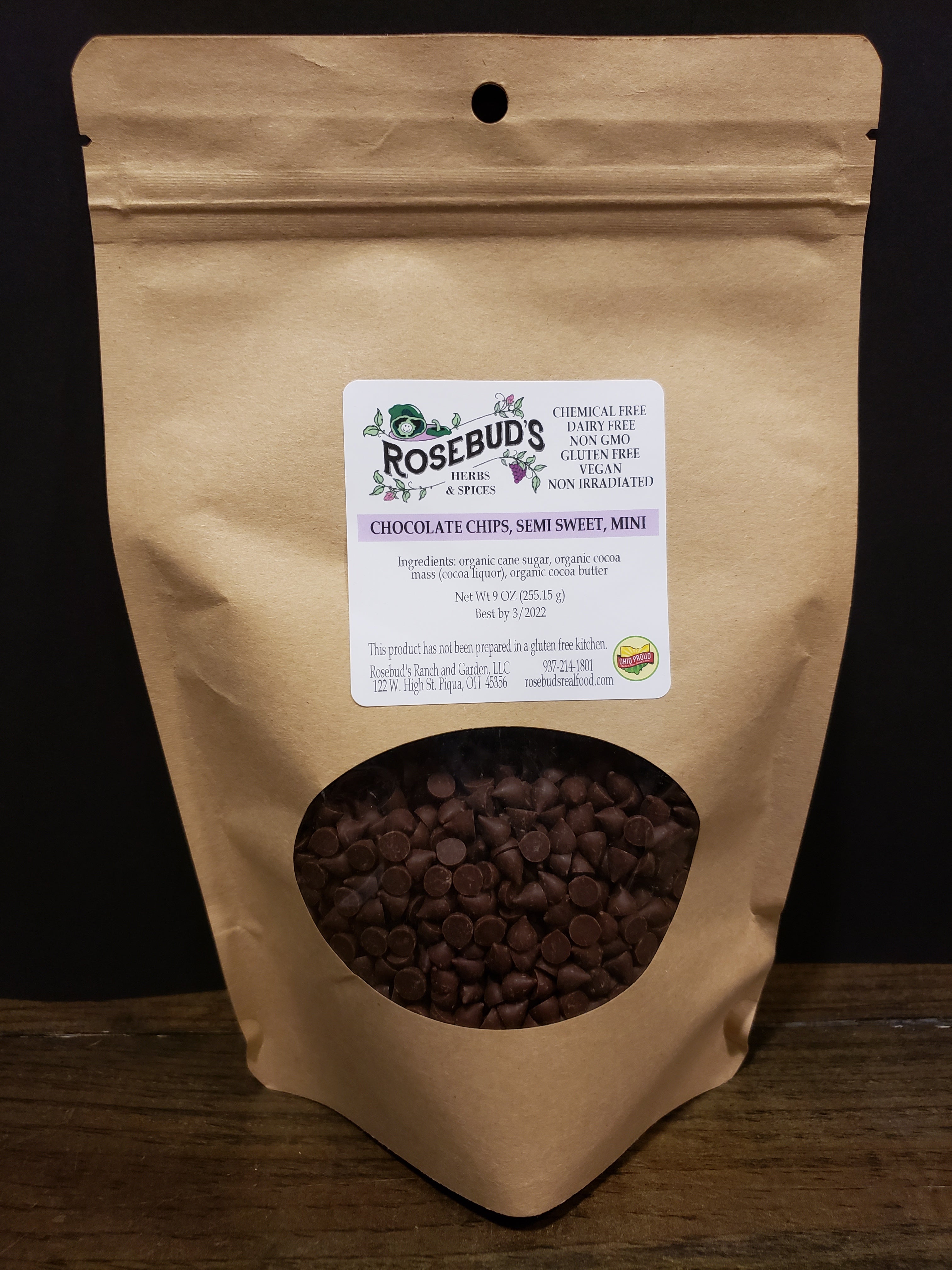 Chocolate Chips, Semi-Sweet (9 oz) – Rosebud's Real Food